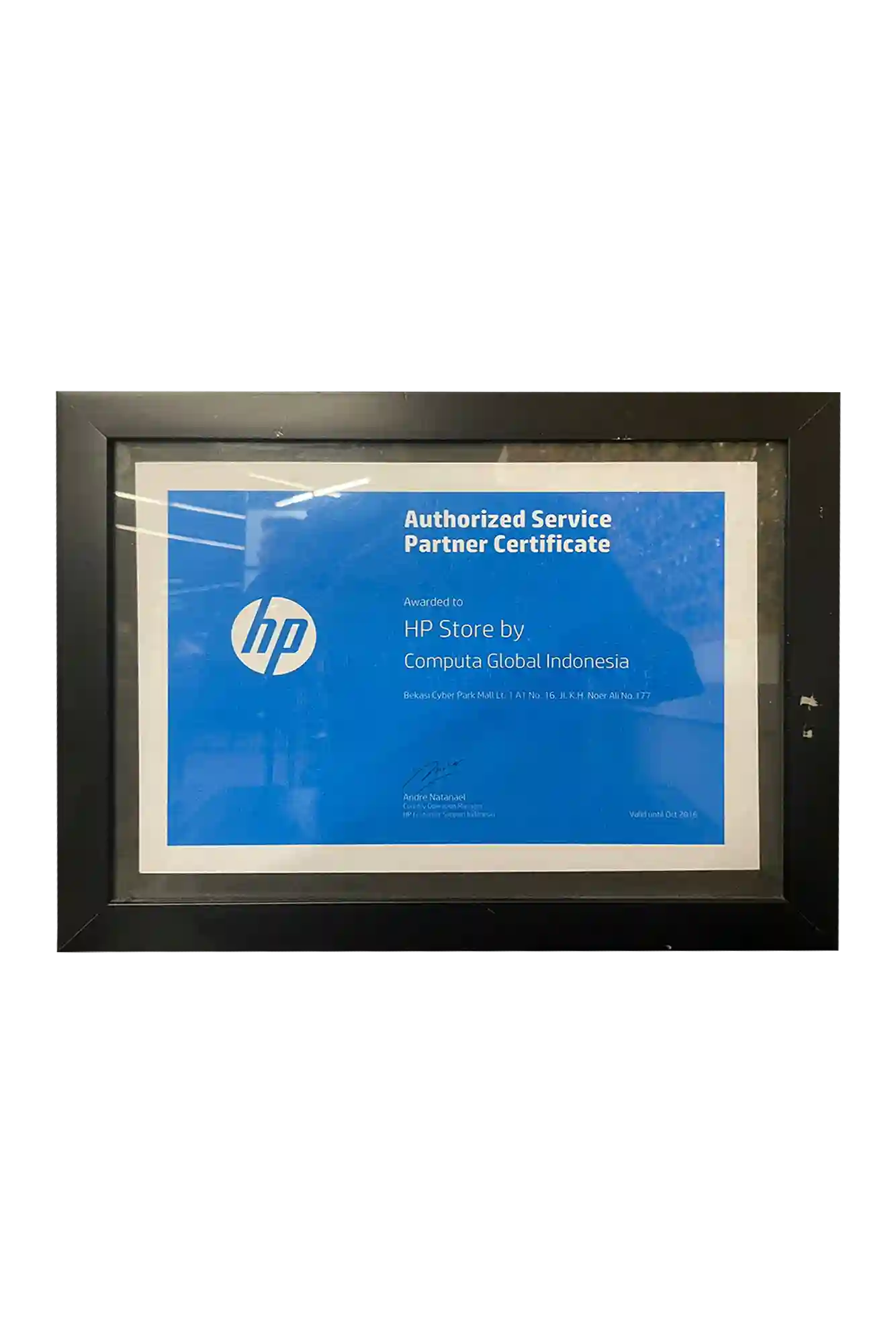 HP AUTHORIZED SERVICE PARTNER CERTIFICATE - PT Agres Info Teknologi